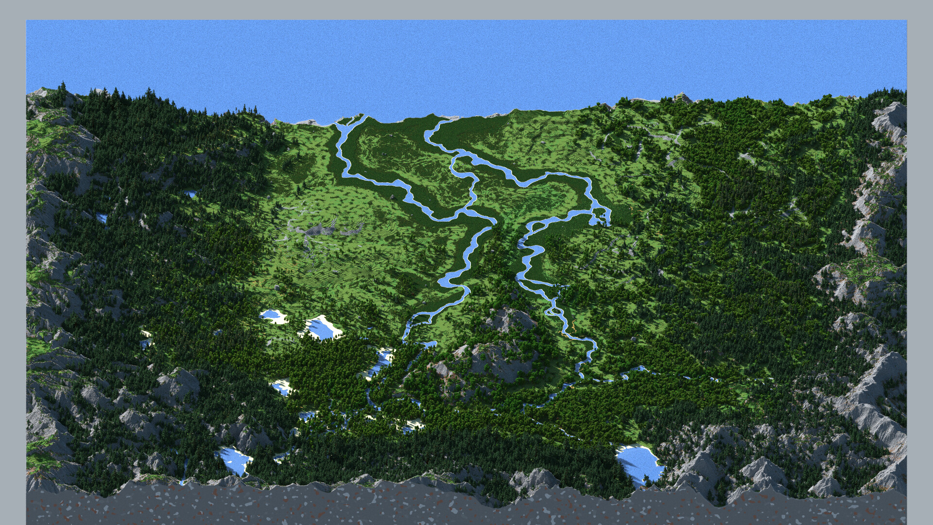 Mountain rivers - 3000x3000 [WorldPainter] Minecraft Map