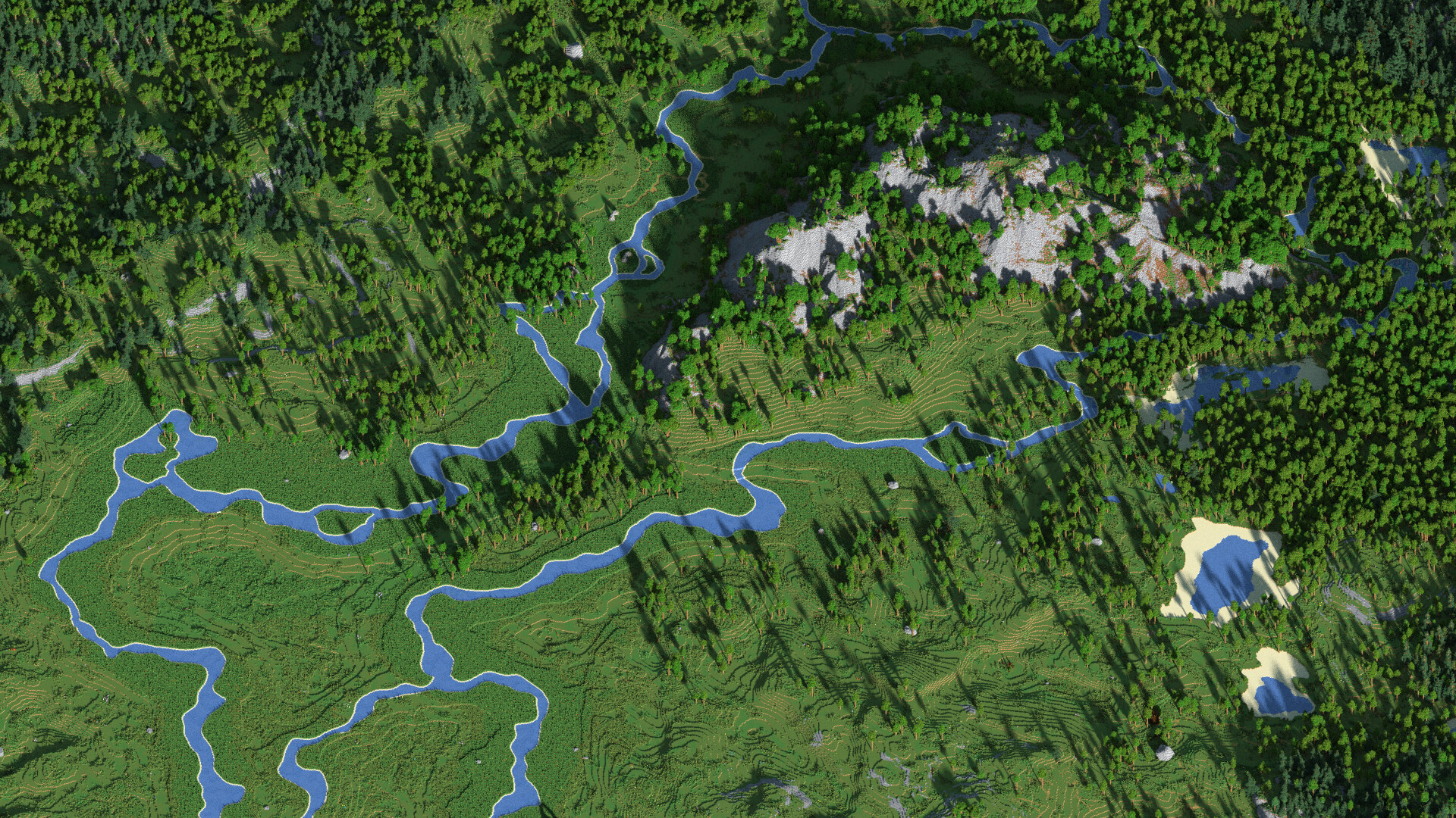 Mountain rivers - 3000x3000 [WorldPainter] Minecraft Map