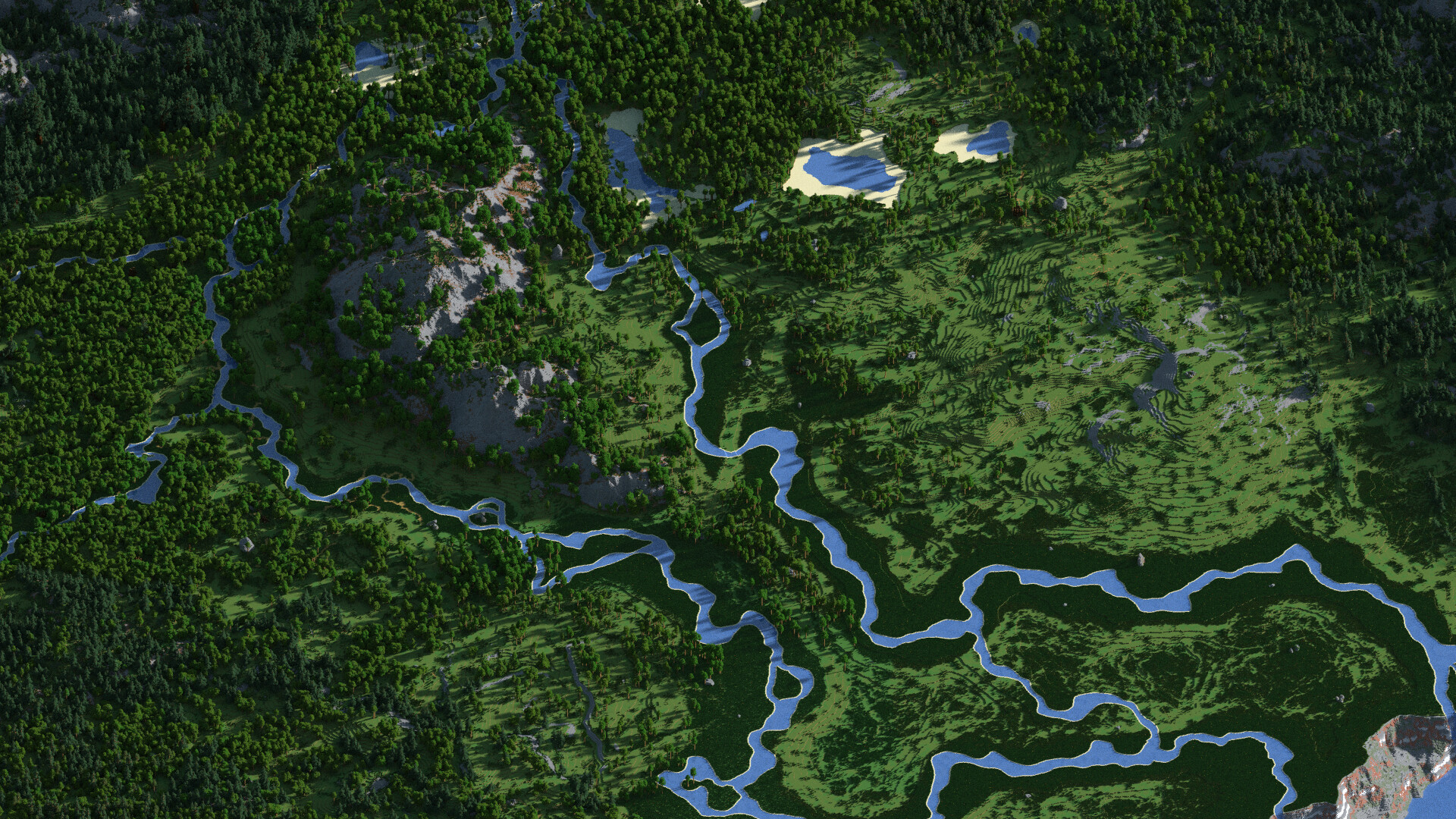 Mountain rivers - 3000x3000 [WorldPainter] Minecraft Map