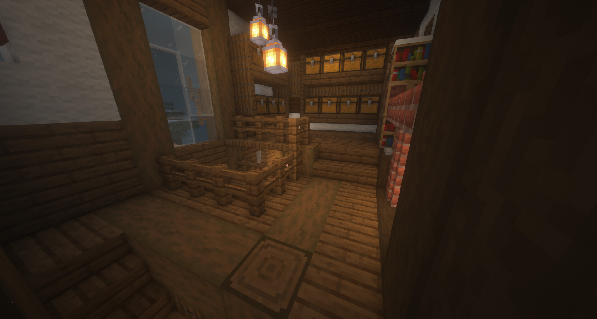 Spruce Cabin style chest shop w/ tree (litematica) Minecraft Map