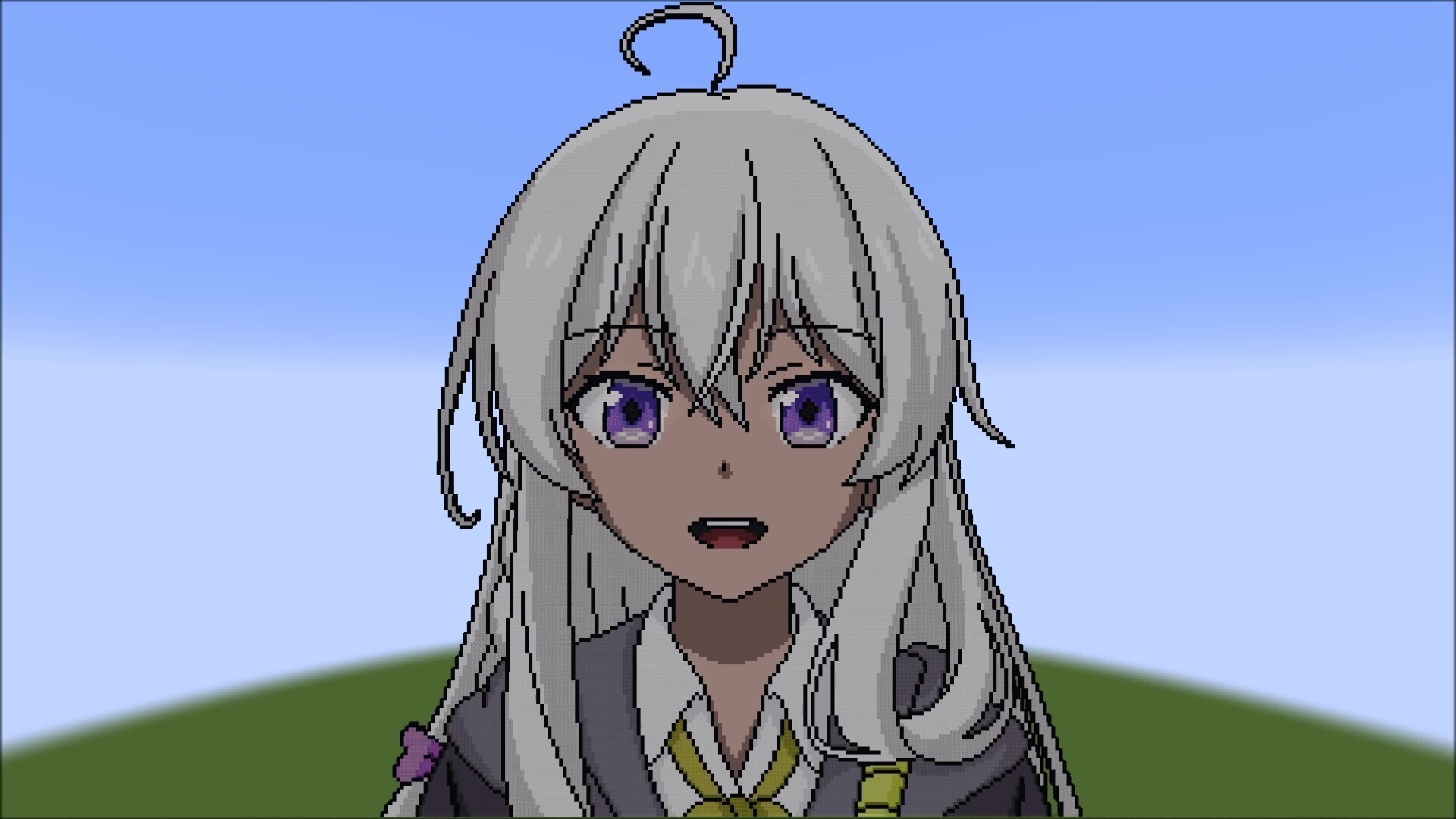 Anime Builds - ELAINA Pixel Art Timelapse Minecraft Map