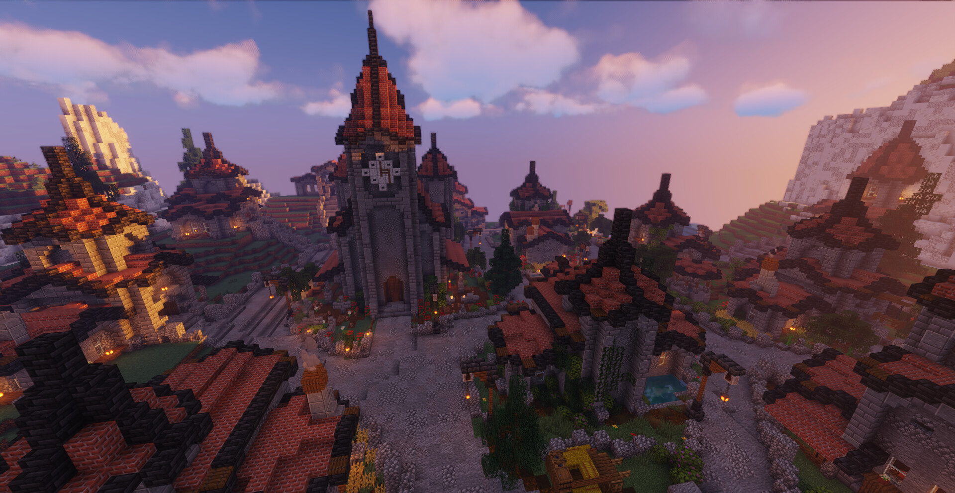 medieval castle and city Minecraft Map