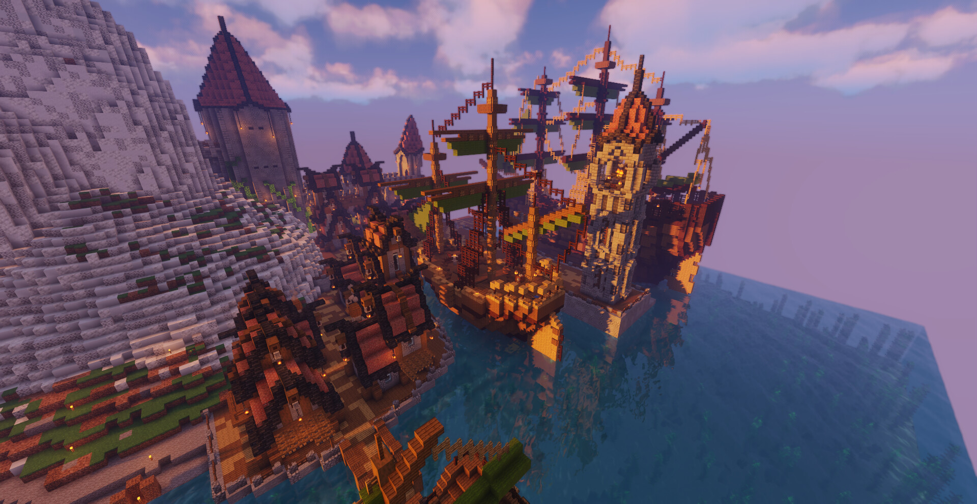 medieval castle and city Minecraft Map