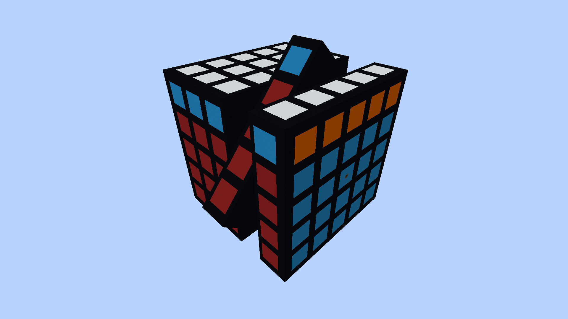 A Fully Functioning 5x5x5 Rubik's Cube (Create Mod) Minecraft Map