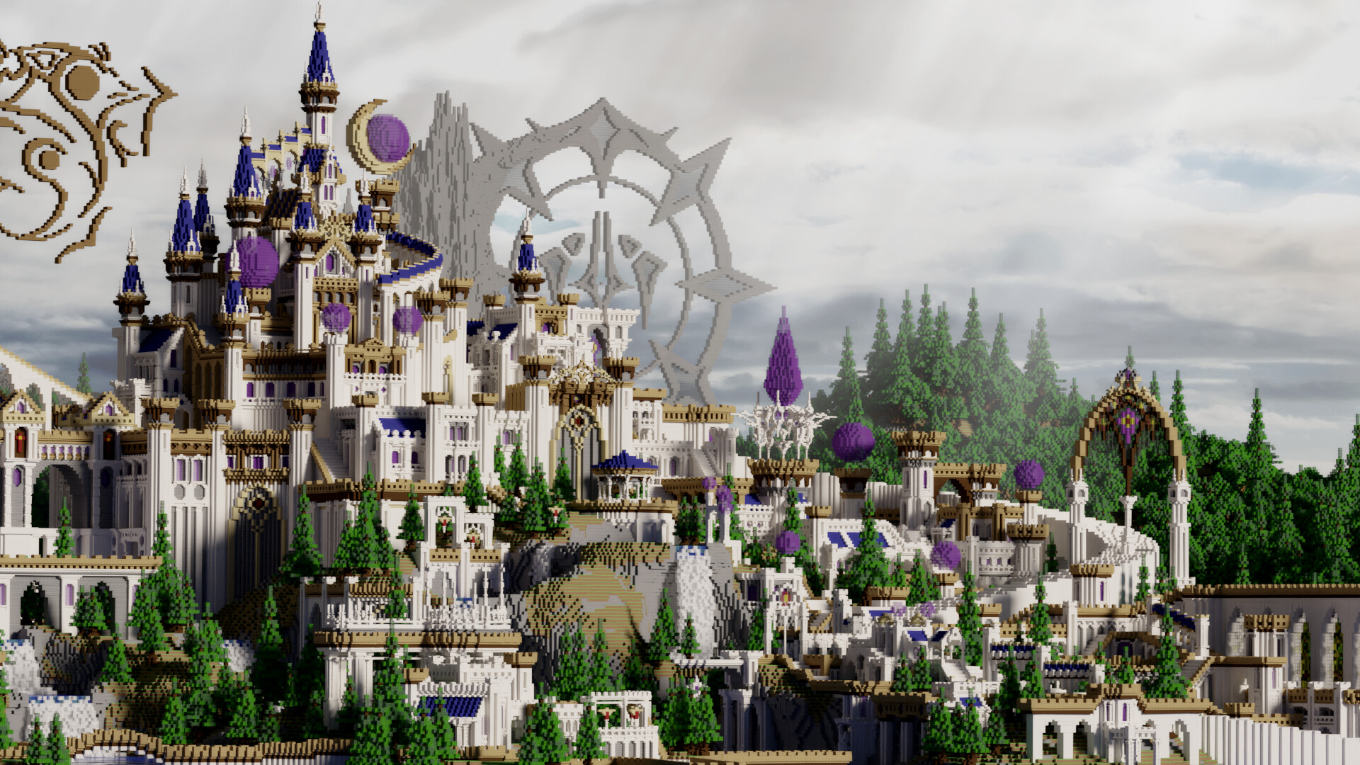 Fantasy castle completed. Minecraft Map