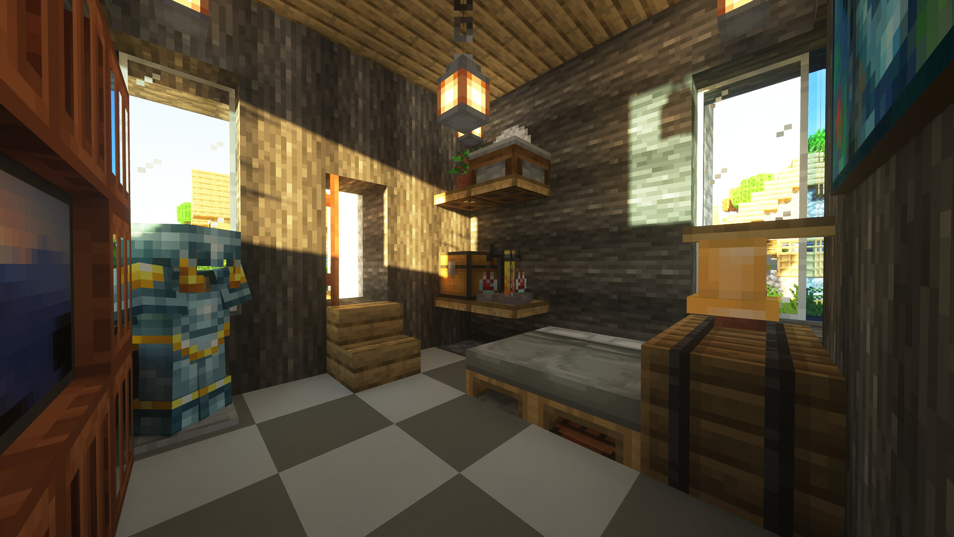 Small Acacia Wood Modern House Minecraft Map
