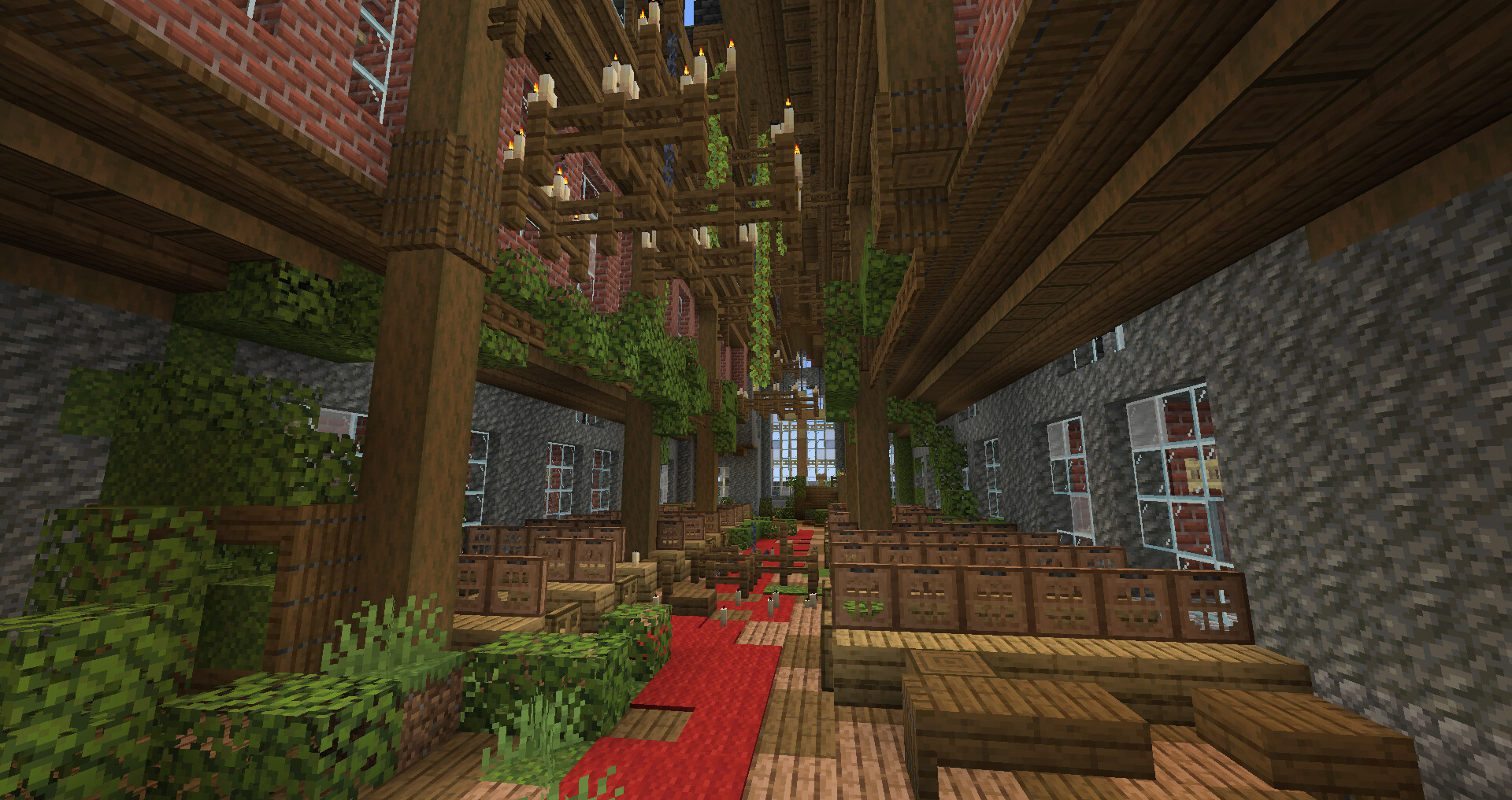 Old Abandoned Brick Church w. Overgrown Graveyard Minecraft Map