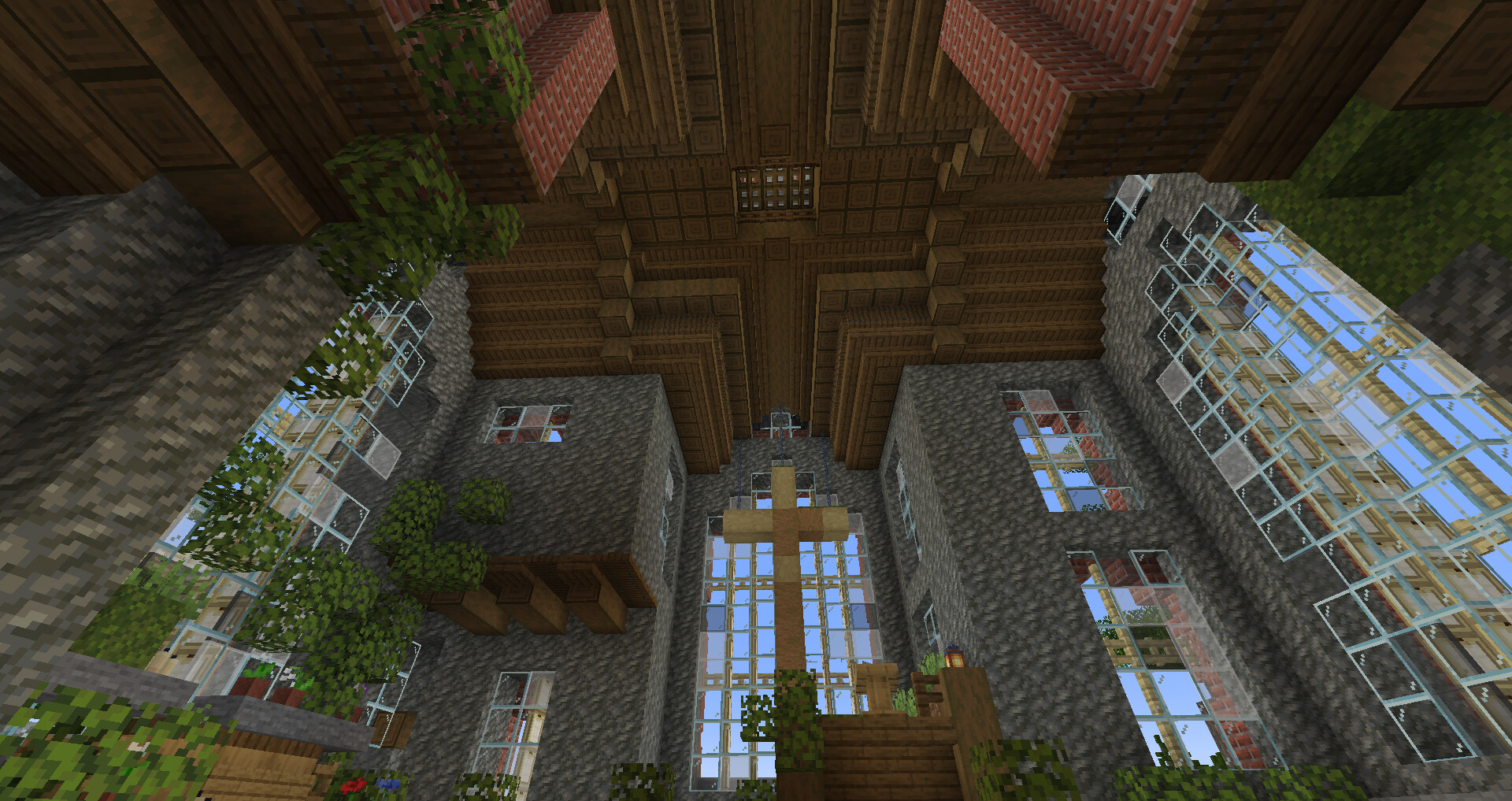 Old Abandoned Brick Church w. Overgrown Graveyard Minecraft Map