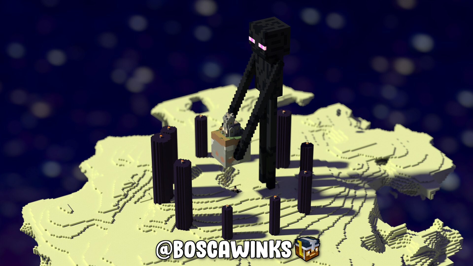 Enderman Mob Statues Minecraft Map
