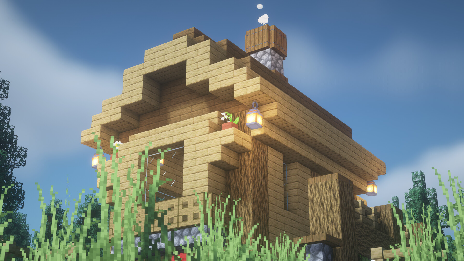 Build Tutorial Small House in the Forest Minecraft Map