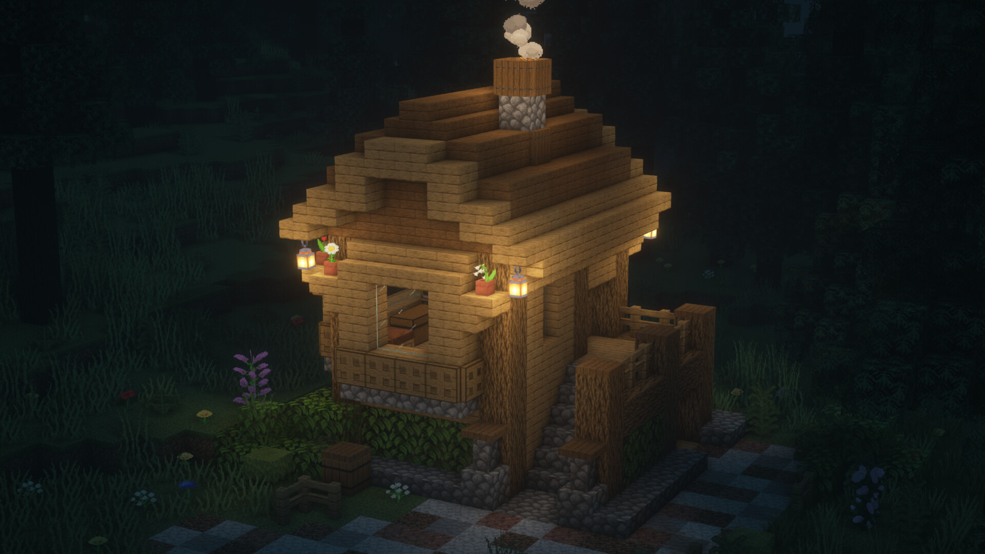Build Tutorial Small House in the Forest Minecraft Map