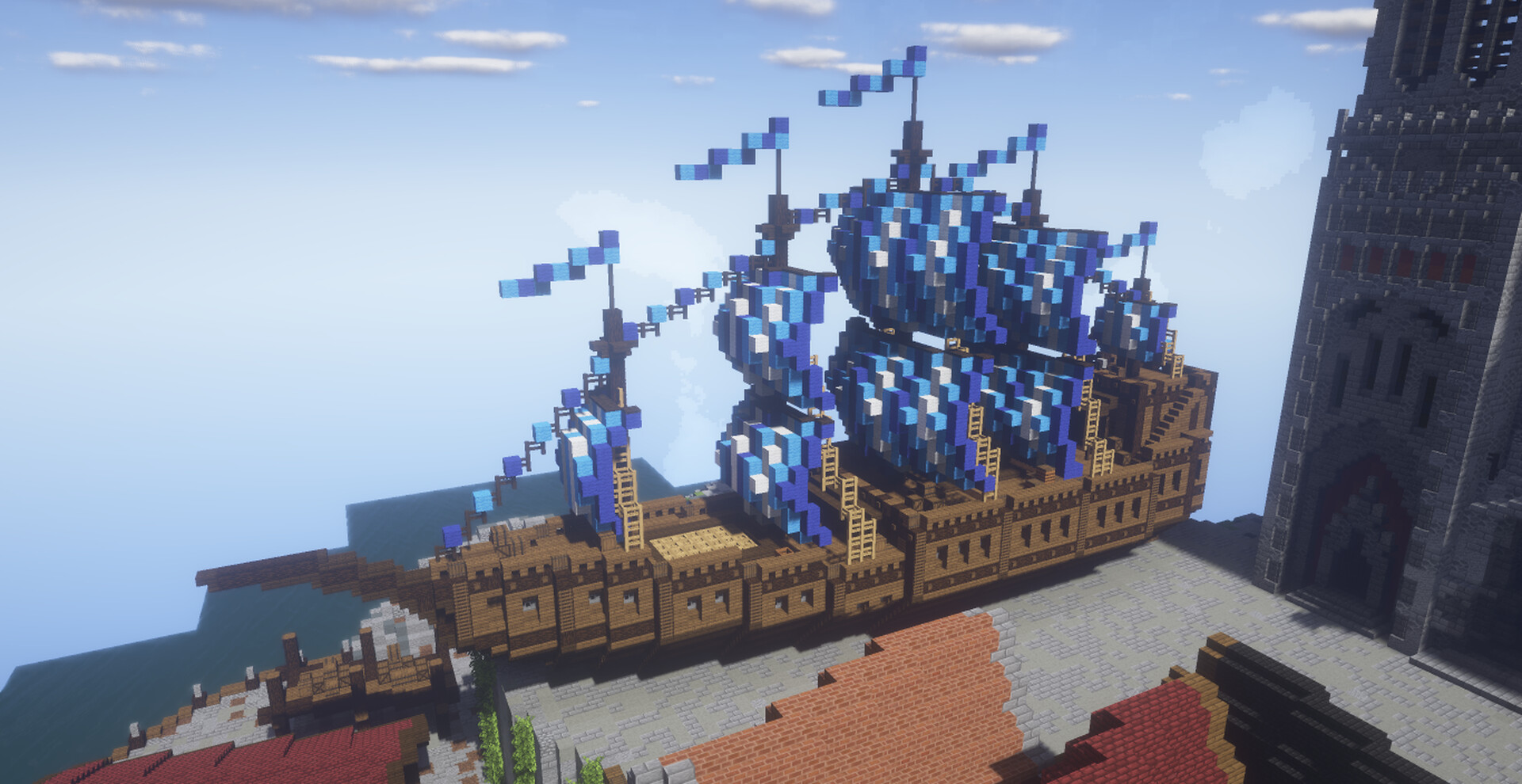 A Big Minecraft Medieval RP Boat ! (DOWNLOAD) Minecraft Map