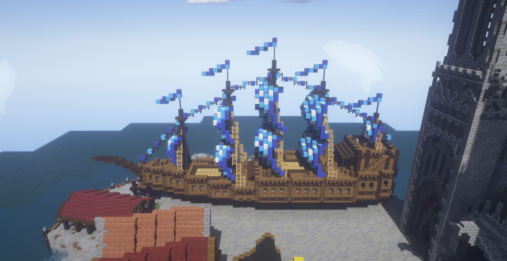 A Big Minecraft Medieval RP Boat ! (DOWNLOAD) Minecraft Map