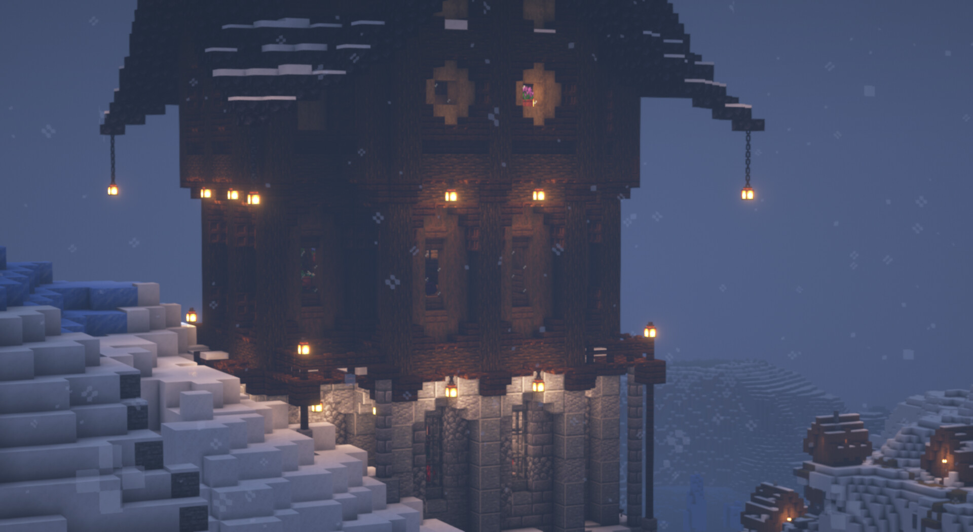 mountaintop tower Minecraft Map