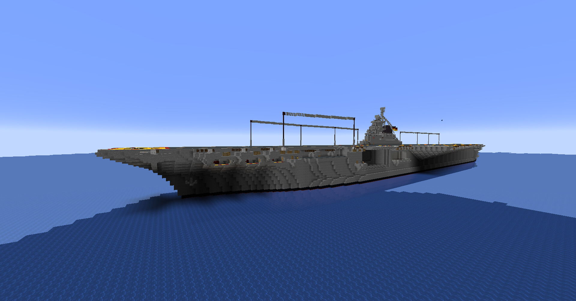 Fictional German Aircraft Carrier "Vaterland" Minecraft Map