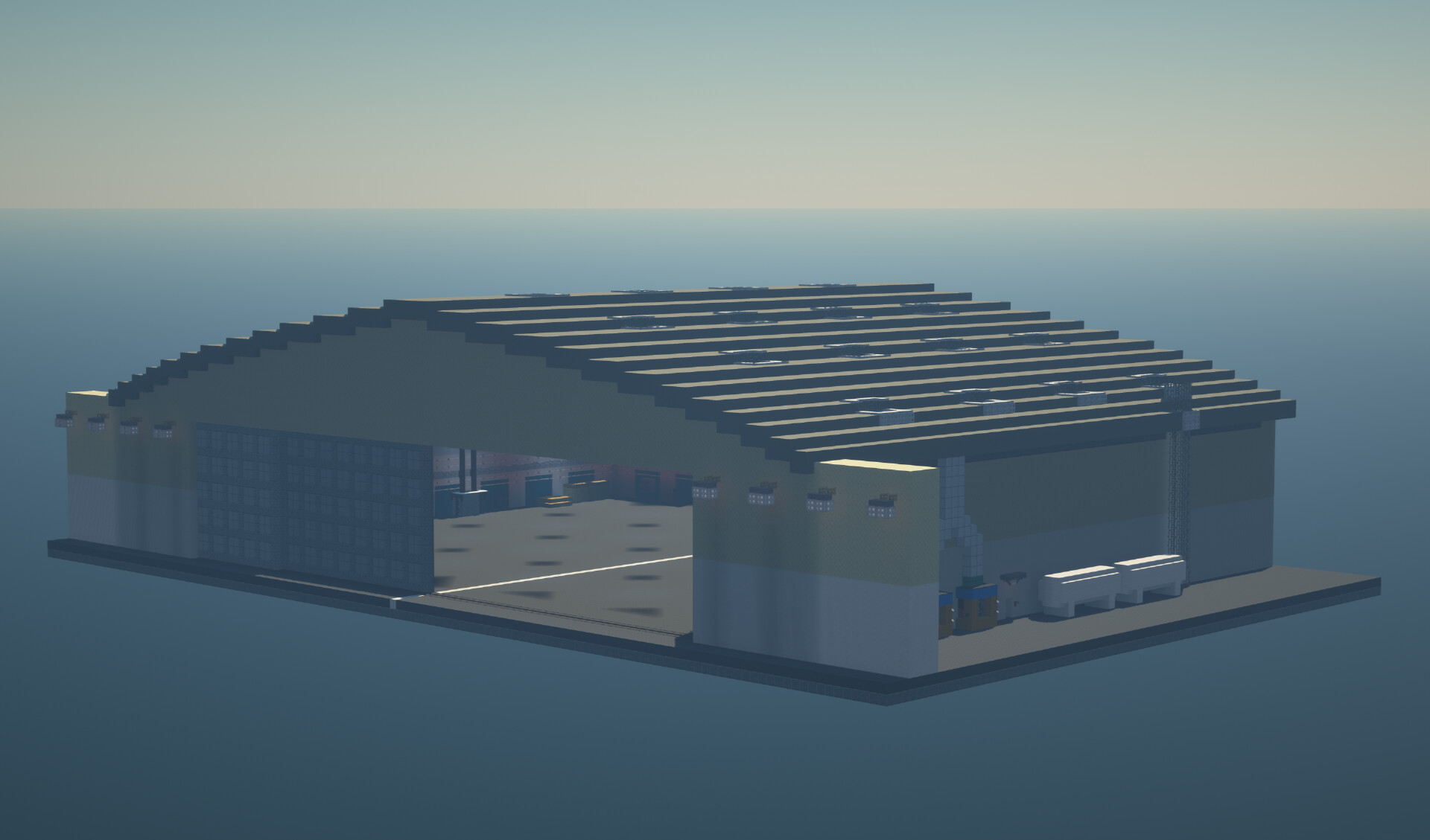 Fictional Aircraft Hangar 1:1-1.5:1 Scale. Minecraft Map