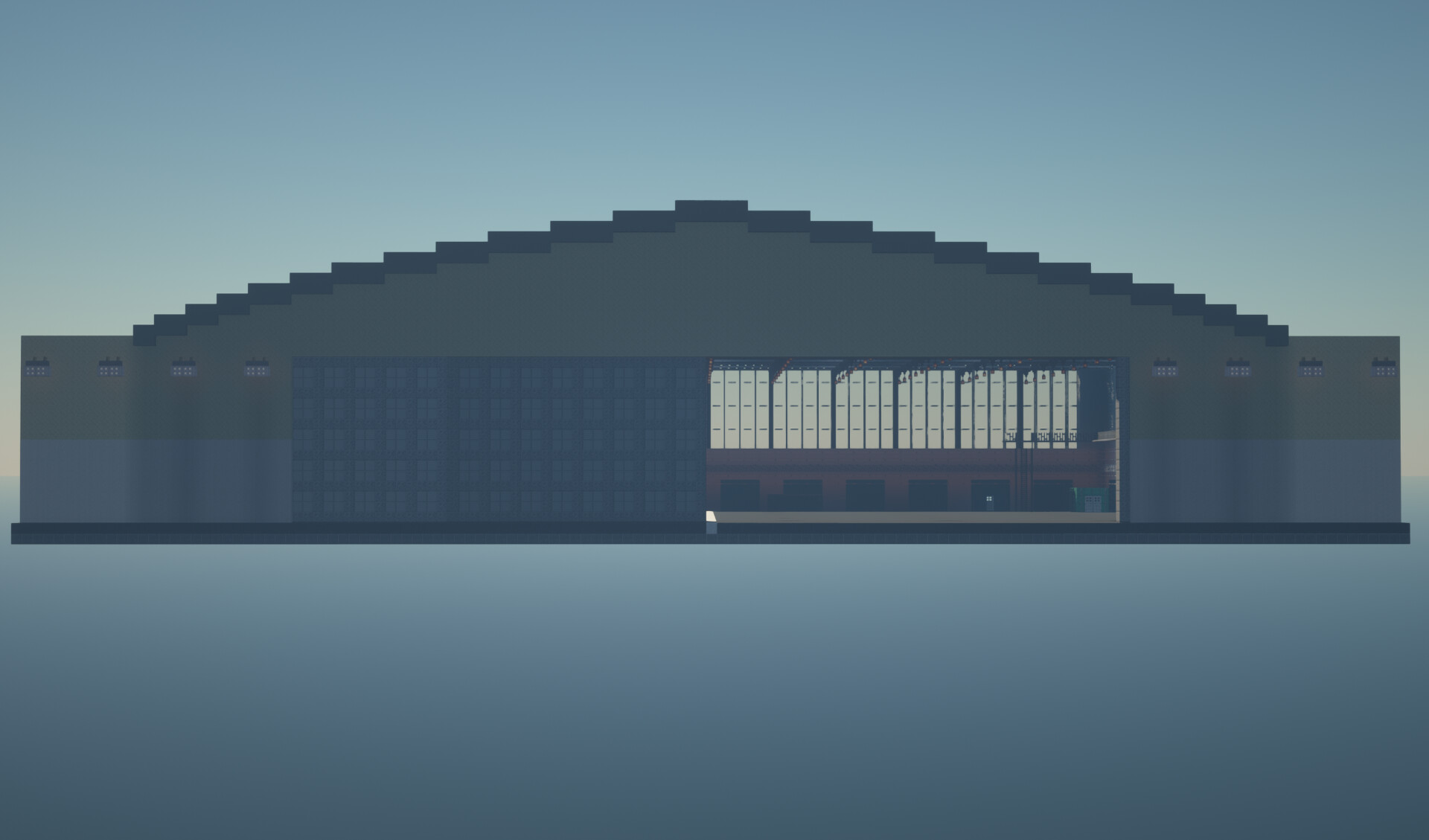 Fictional Aircraft Hangar 1:1-1.5:1 Scale. Minecraft Map