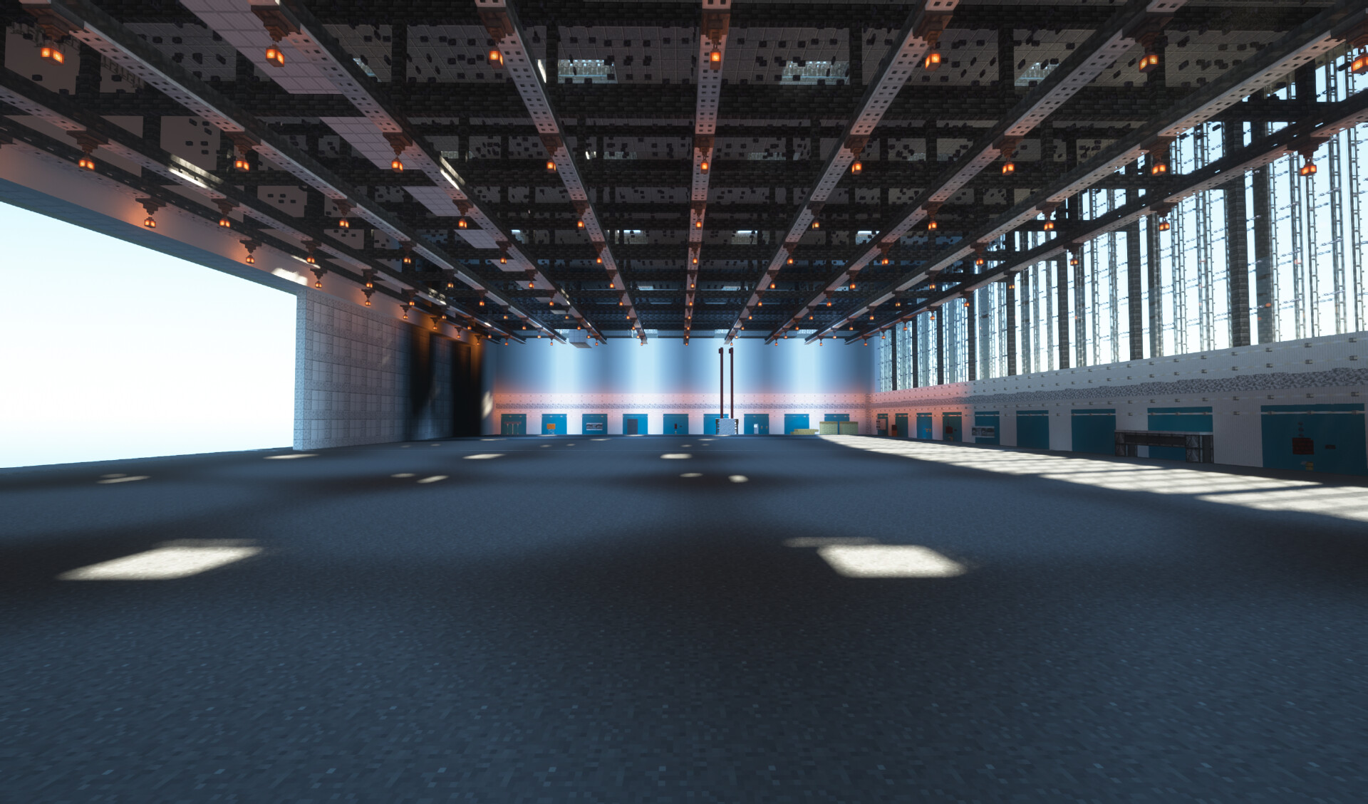 Fictional Aircraft Hangar 1:1-1.5:1 Scale. Minecraft Map