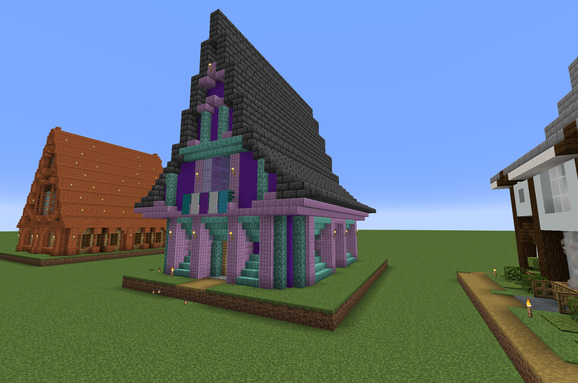 Small Northern type houses (peaked roof) and a tree house Minecraft Map Small Northern type houses (peaked roof) and a tree house Minecraft Map