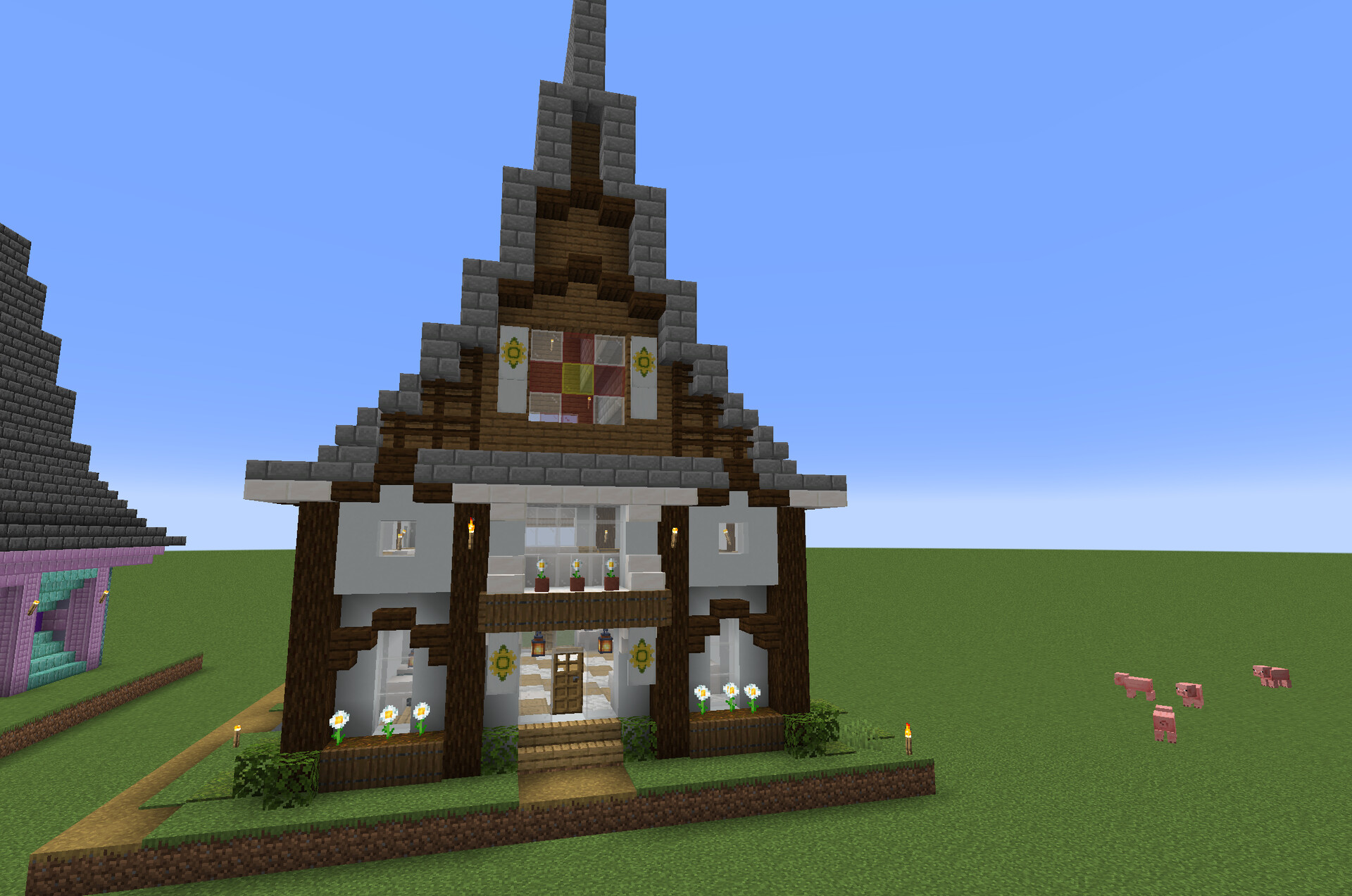 Small Northern type houses (peaked roof) and a tree house Minecraft Map Small Northern type houses (peaked roof) and a tree house Minecraft Map