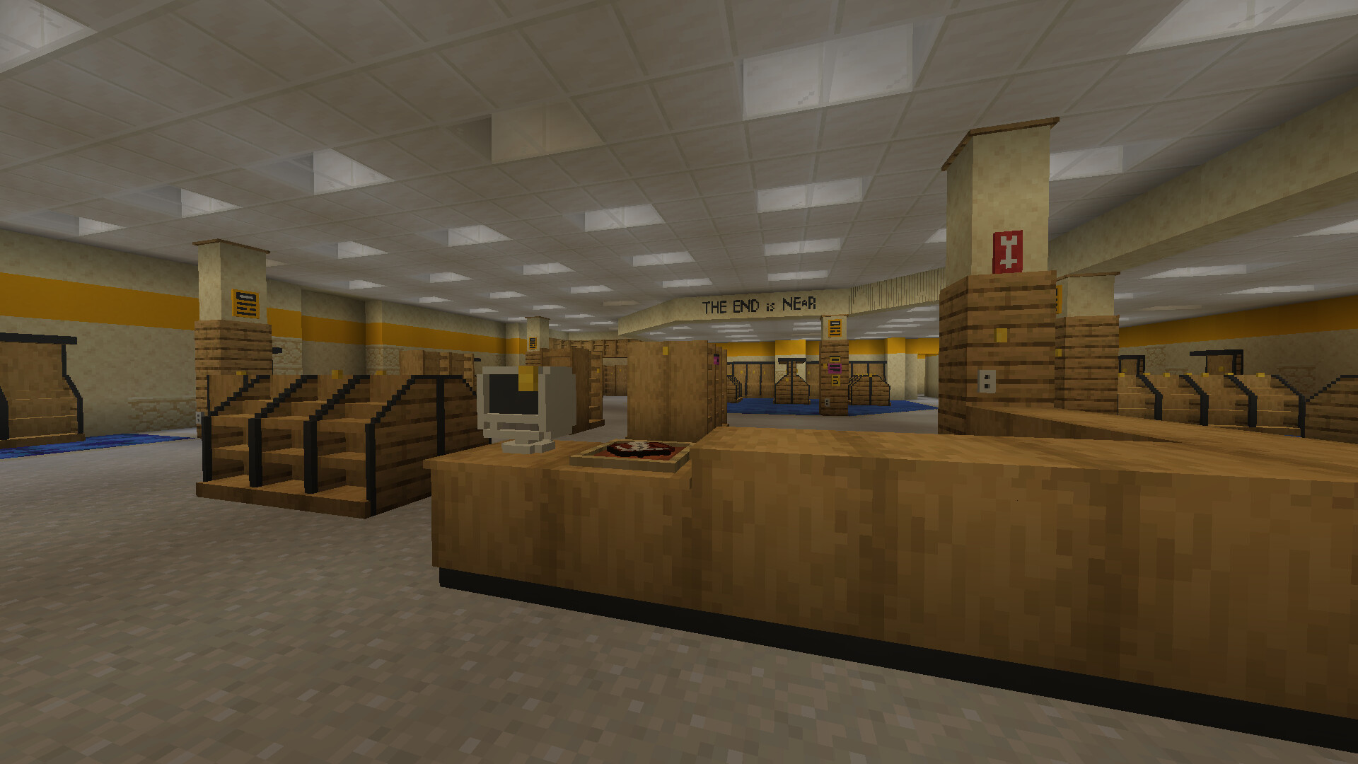 Chisel and Bits: Non-Euclidean Backrooms Minecraft Map