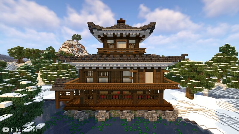 Snowy Japanese Temple Minecraft Map