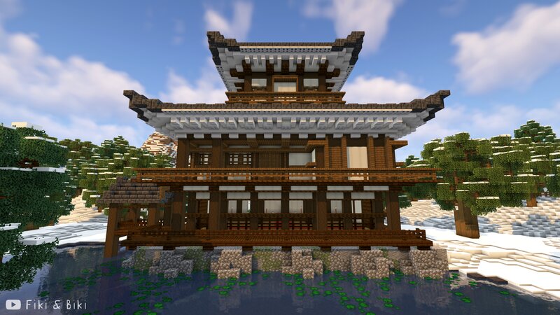 Snowy Japanese Temple Minecraft Map