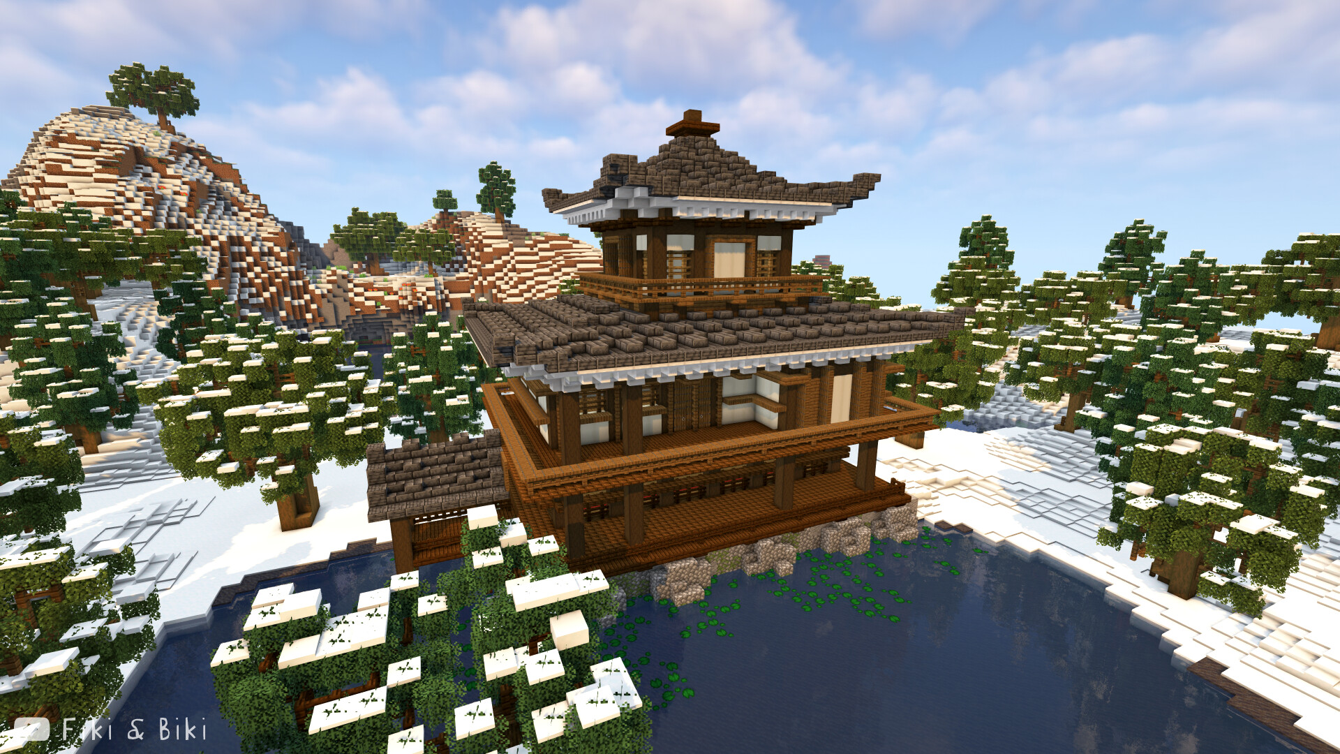 Snowy Japanese Temple Minecraft Map