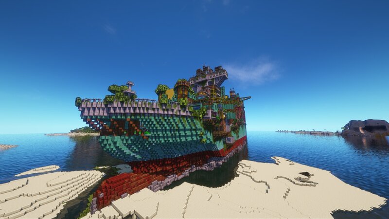 Settlement of abandoned container ships Minecraft Map