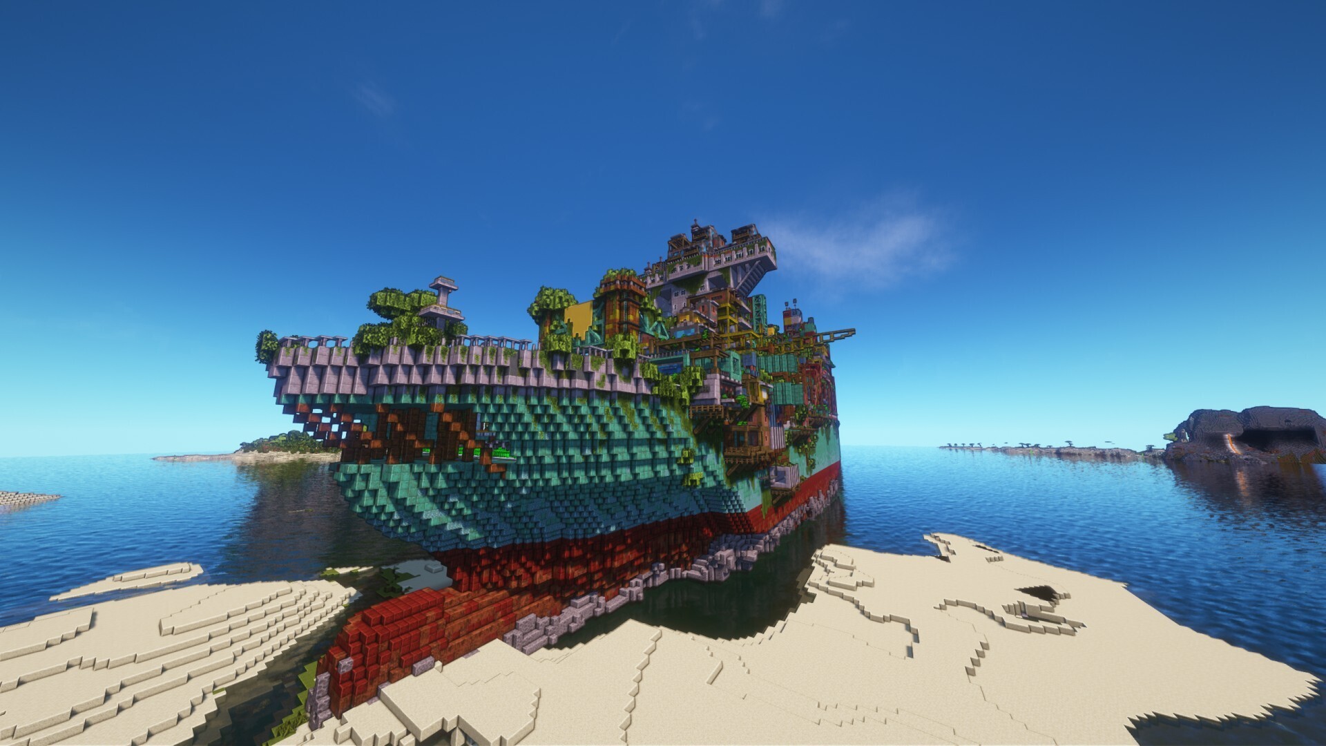 Settlement of abandoned container ships Minecraft Map