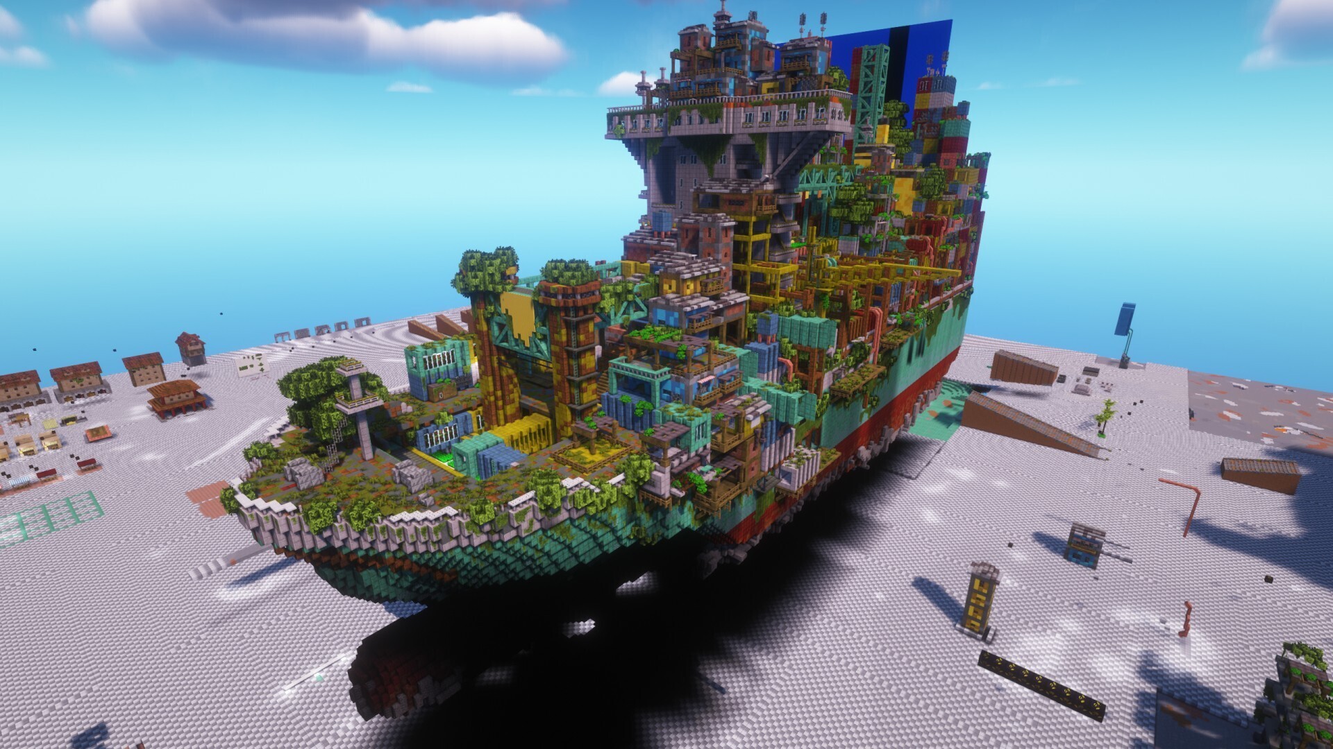 Settlement of abandoned container ships Minecraft Map