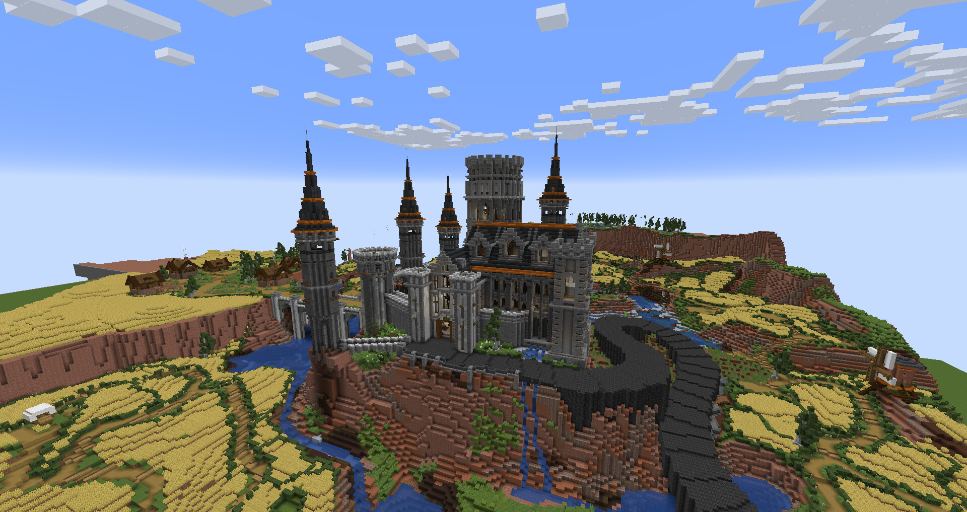 Castle - Survival Base/ Spawn w. small farming town Minecraft Map