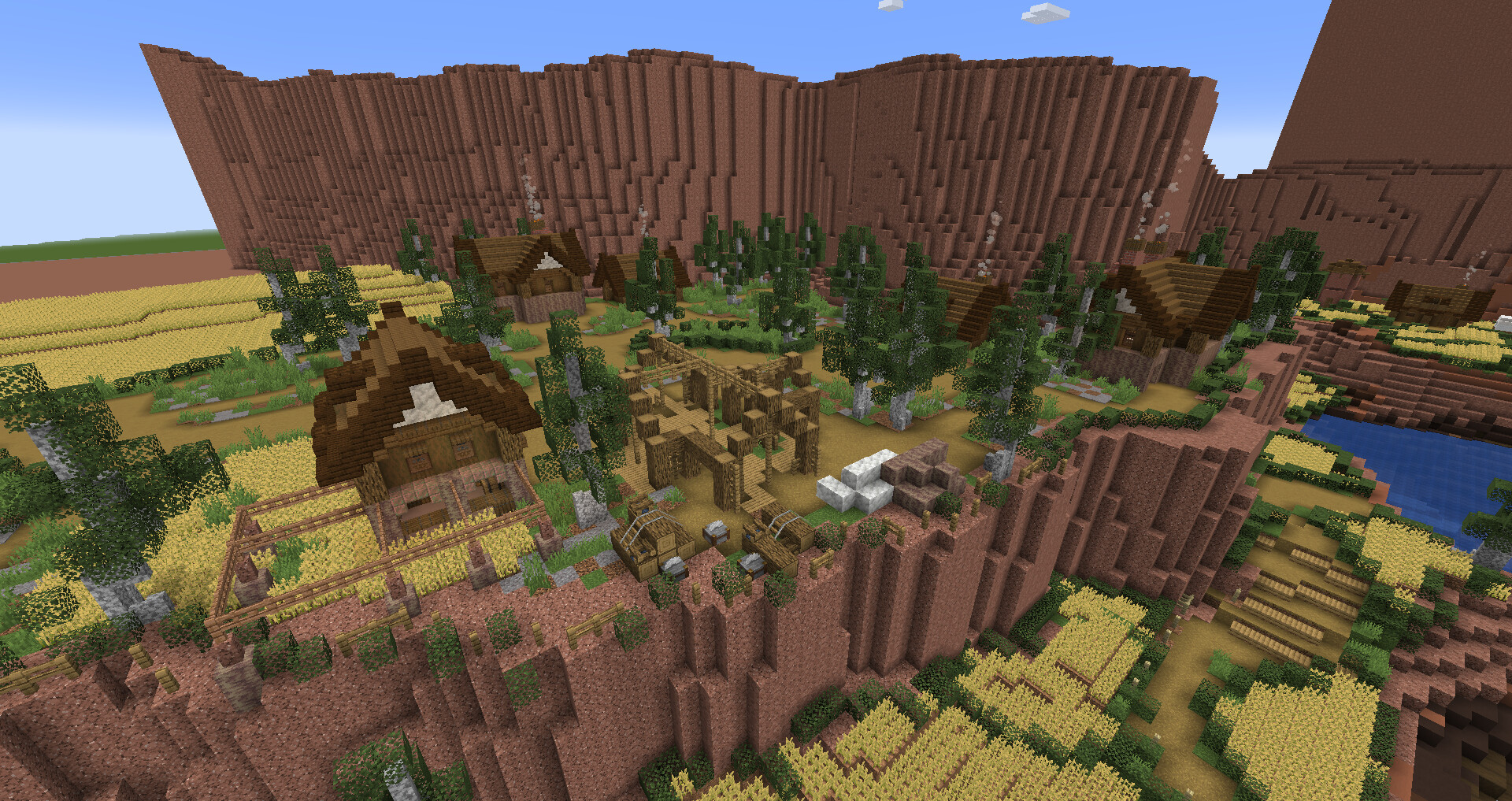 Castle - Survival Base/ Spawn w. small farming town Minecraft Map