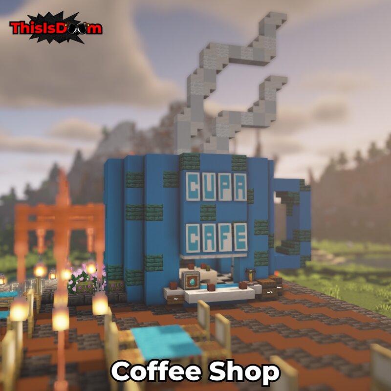 Coffee Cup Coffee Shop (Build and Litematic) Minecraft Map