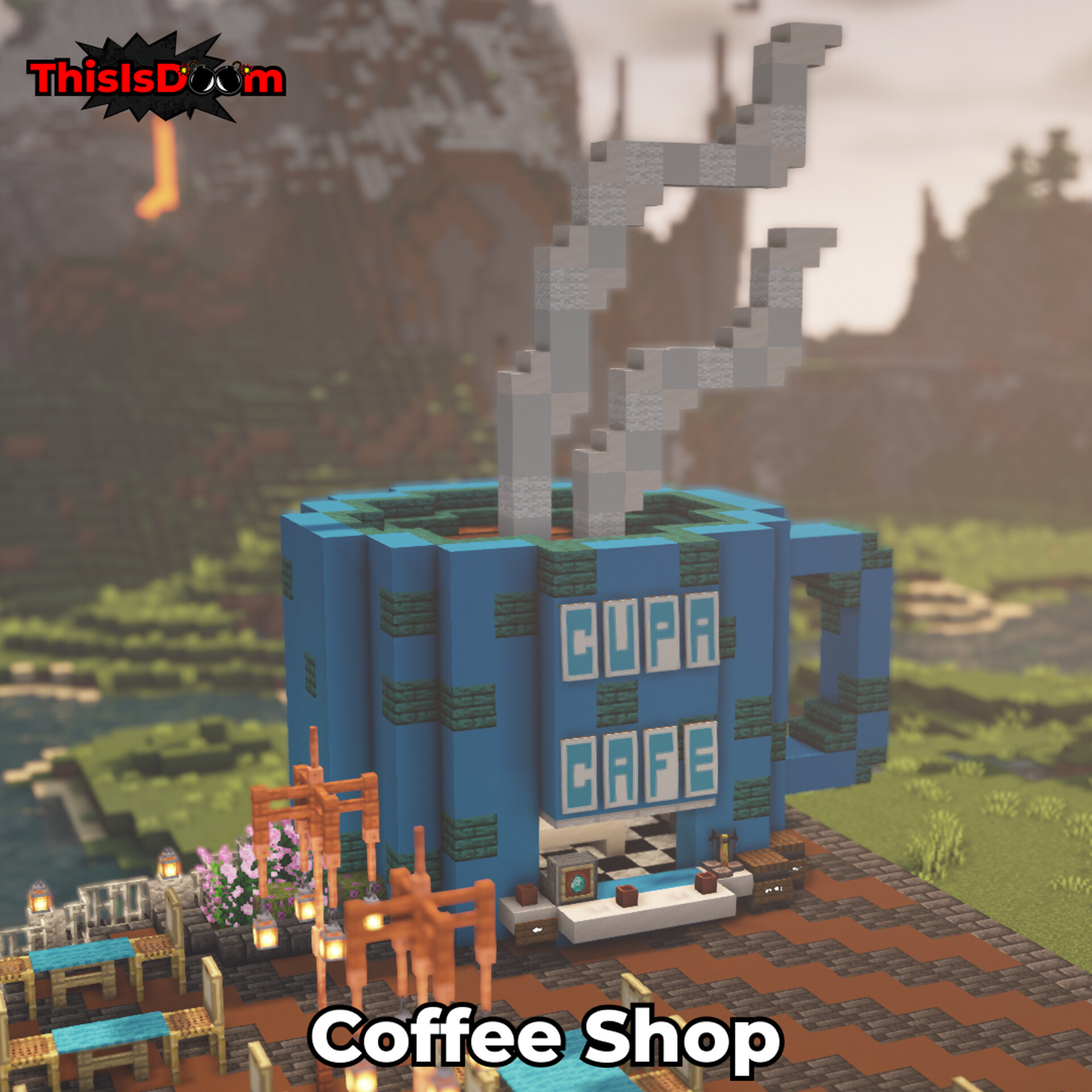 Coffee Cup Coffee Shop (Build and Litematic) Minecraft Map