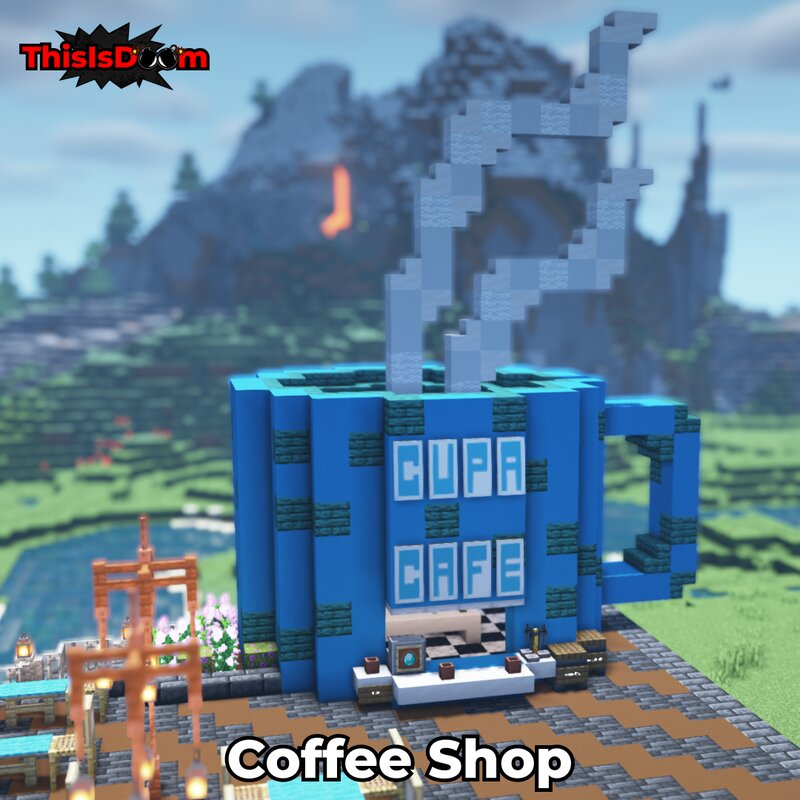 Coffee Cup Coffee Shop (Build and Litematic) Minecraft Map