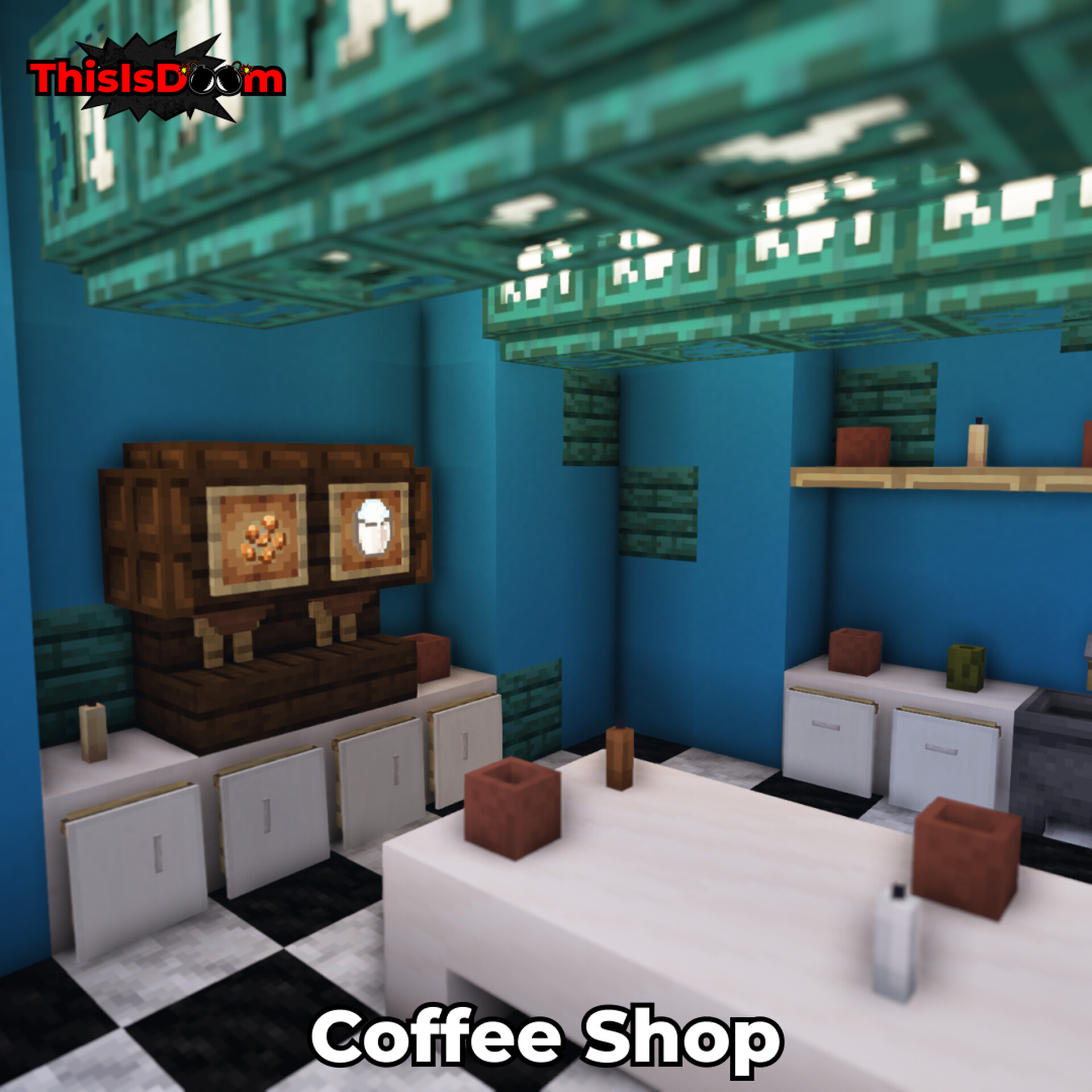 Coffee Cup Coffee Shop (Build and Litematic) Minecraft Map