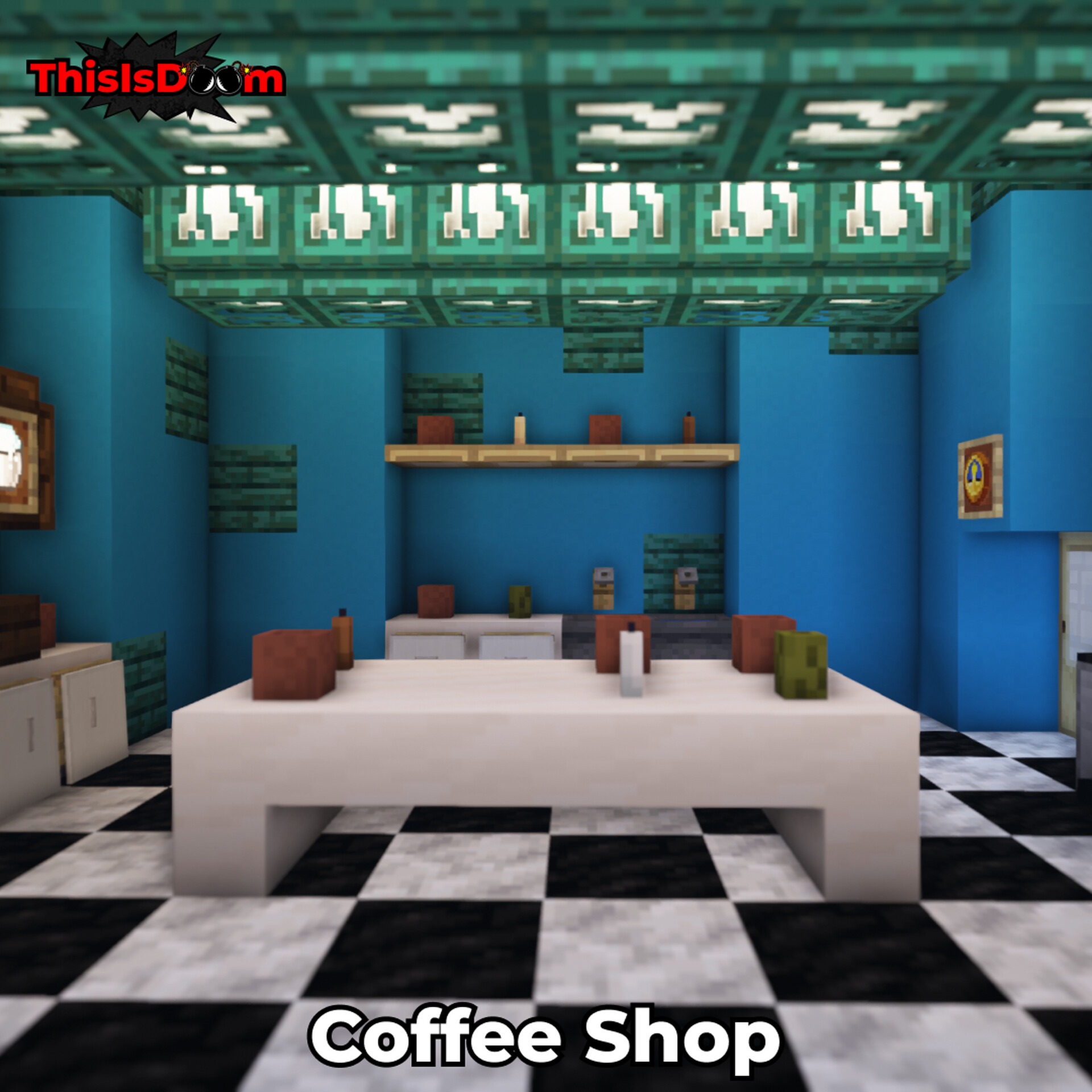 Coffee Cup Coffee Shop (Build and Litematic) Minecraft Map