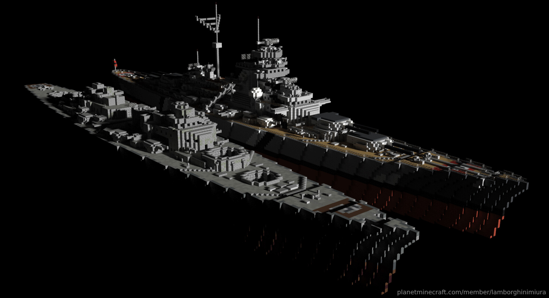Battleship Bismarck 1:1 (Normal Version & Wreck Diorama) Minecraft Map