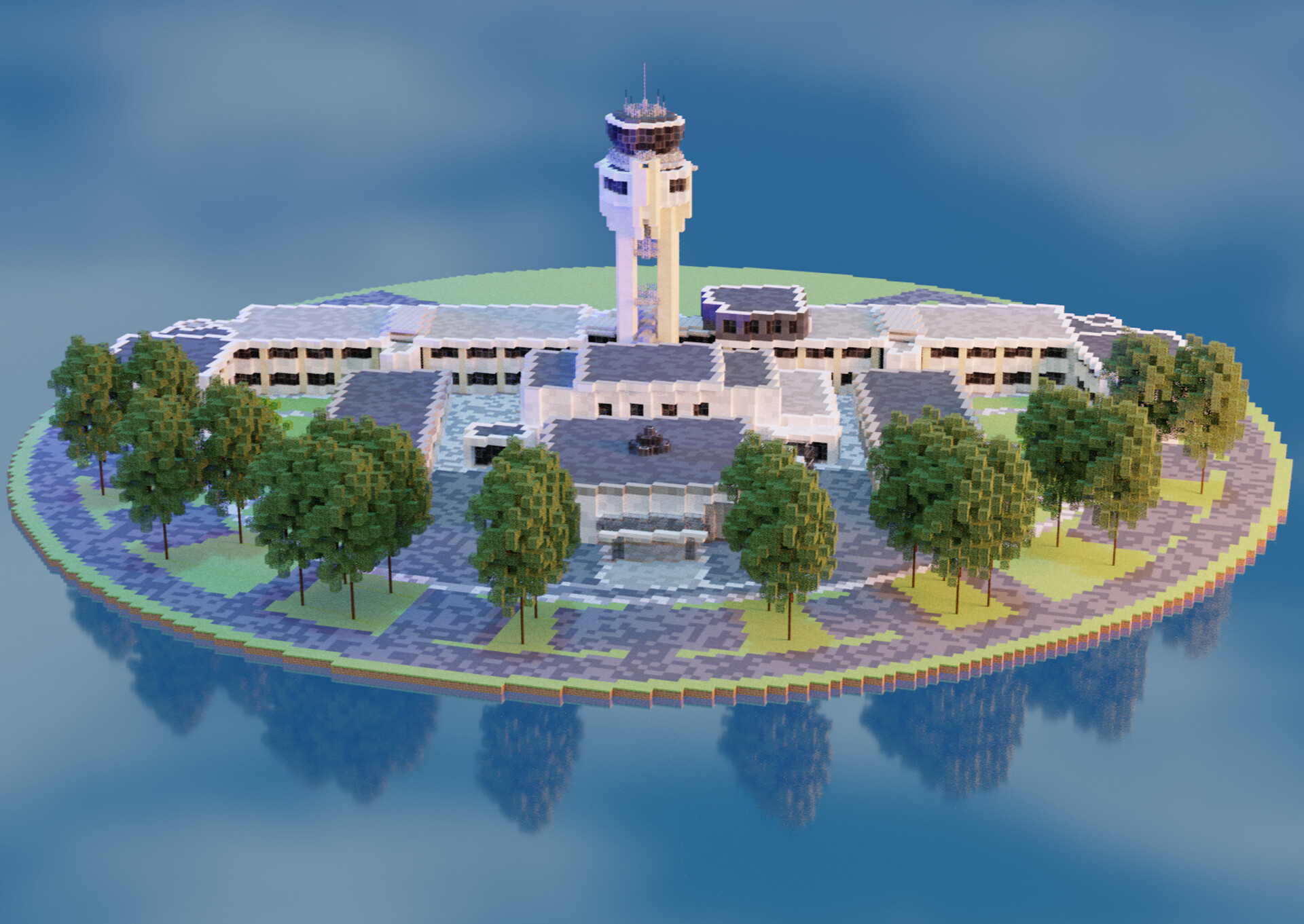 Toulouse-Blagnac airport control tower - BTE 1:1 scale Minecraft Map