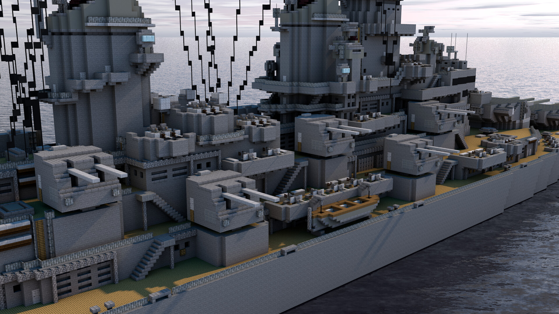 Iowa Class Battleship / 2:1 Scale Minecraft Map