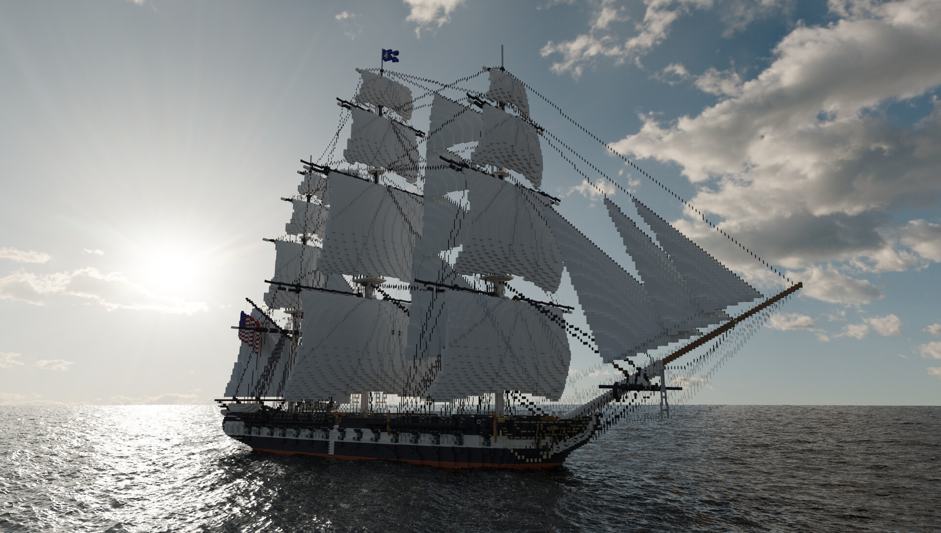 USS Constitution "Old Ironsides" 3:1 Minecraft Map