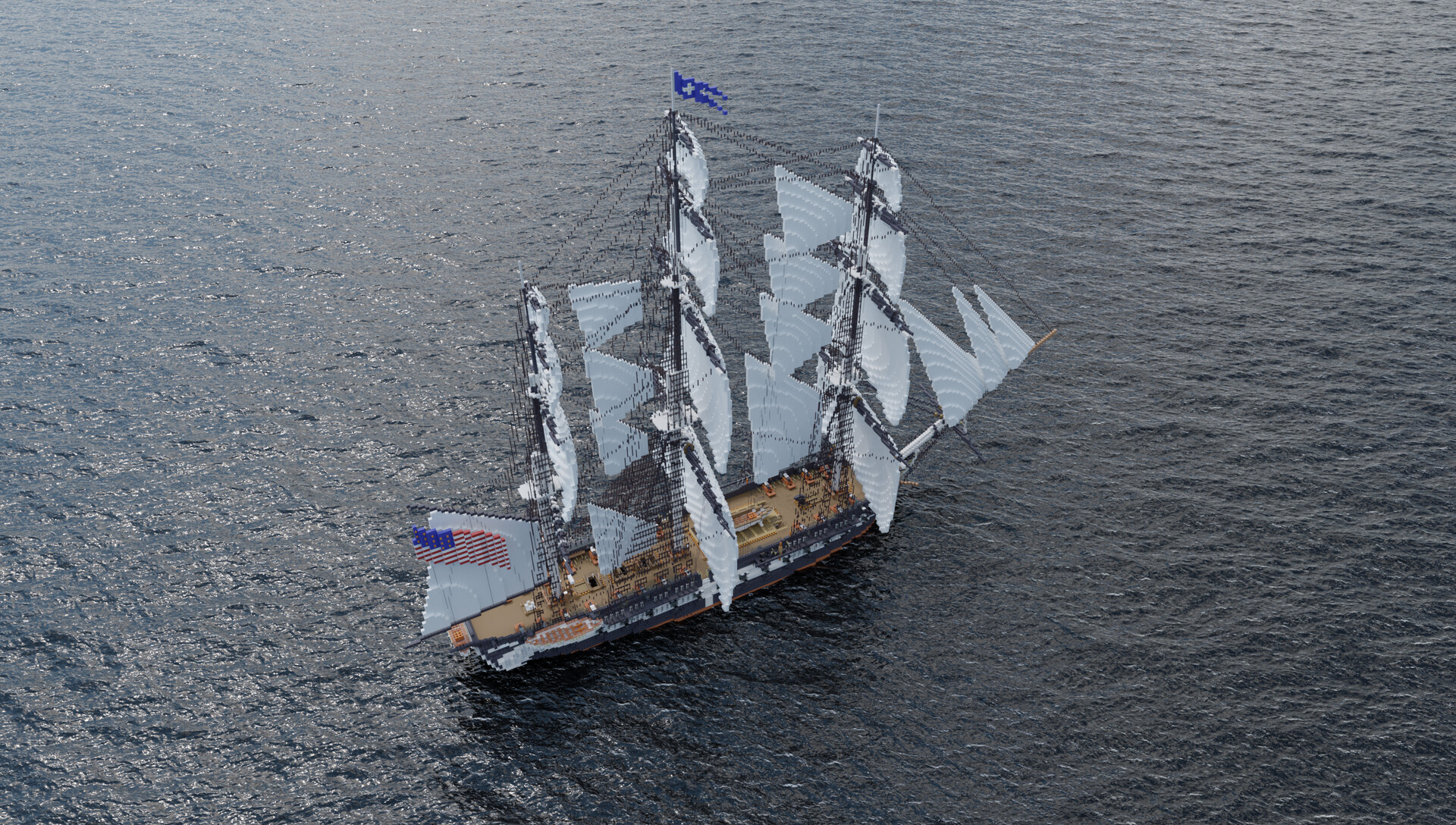 USS Constitution "Old Ironsides" 3:1 Minecraft Map