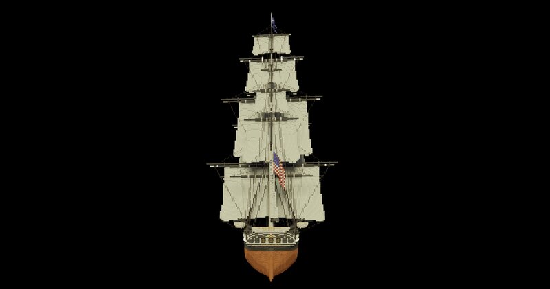 USS Constitution "Old Ironsides" 3:1 Minecraft Map