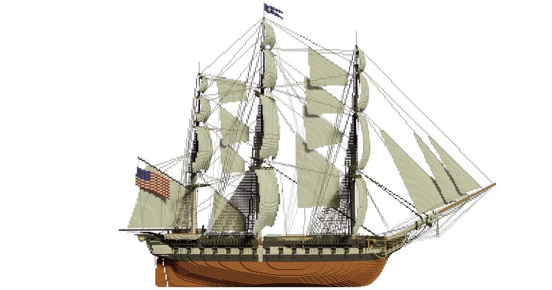 USS Constitution "Old Ironsides" 3:1 Minecraft Map