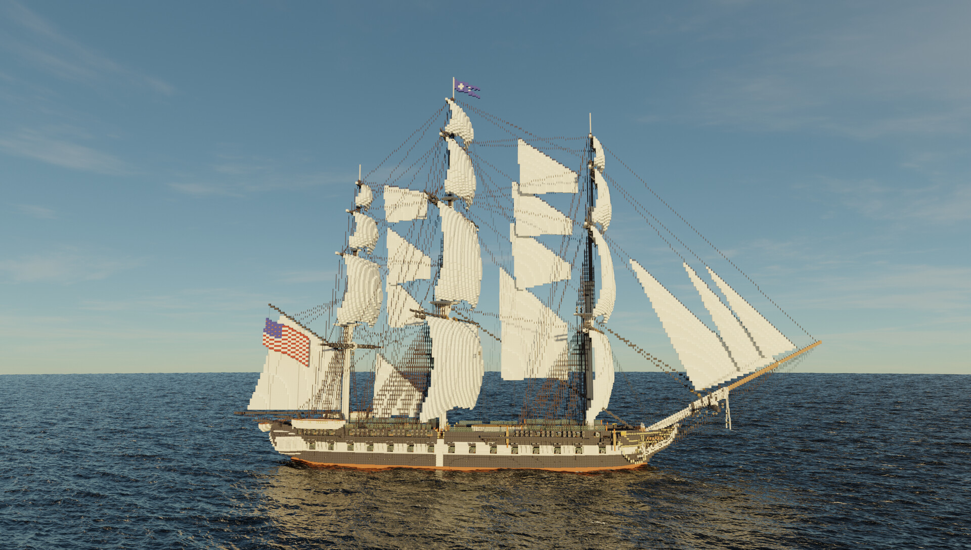 USS Constitution "Old Ironsides" 3:1 Minecraft Map