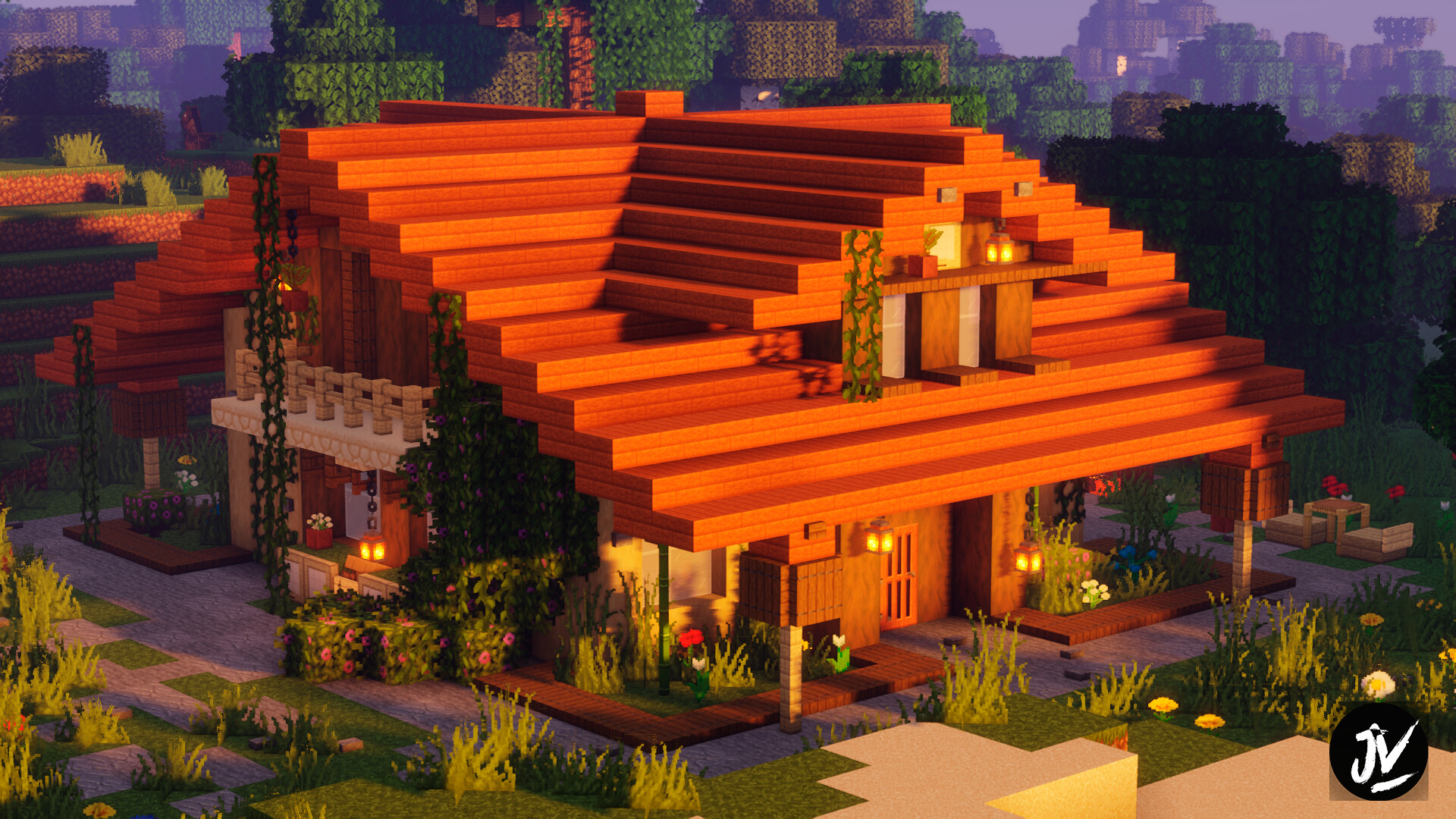 Modern cottage with interior [ Download ] Minecraft Map