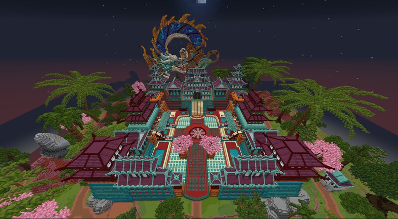 Japanese Dragon Castle Minecraft Map