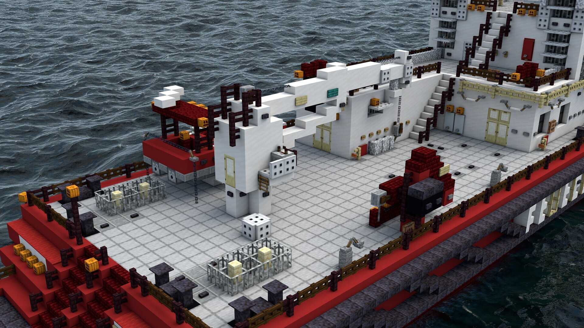 Fire boat Bonn [FULL INTERIOR] + DOWNLOAD Minecraft Map