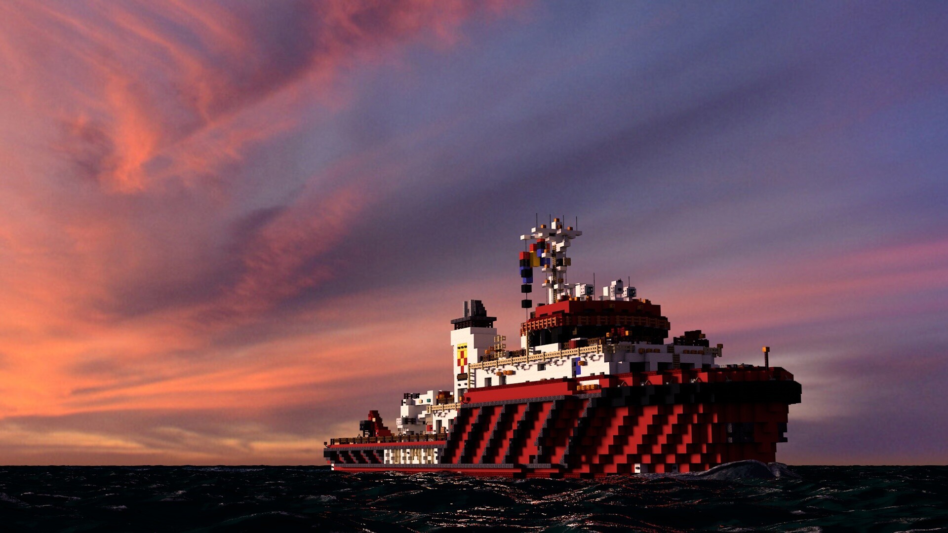 Fire boat Bonn [FULL INTERIOR] + DOWNLOAD Minecraft Map